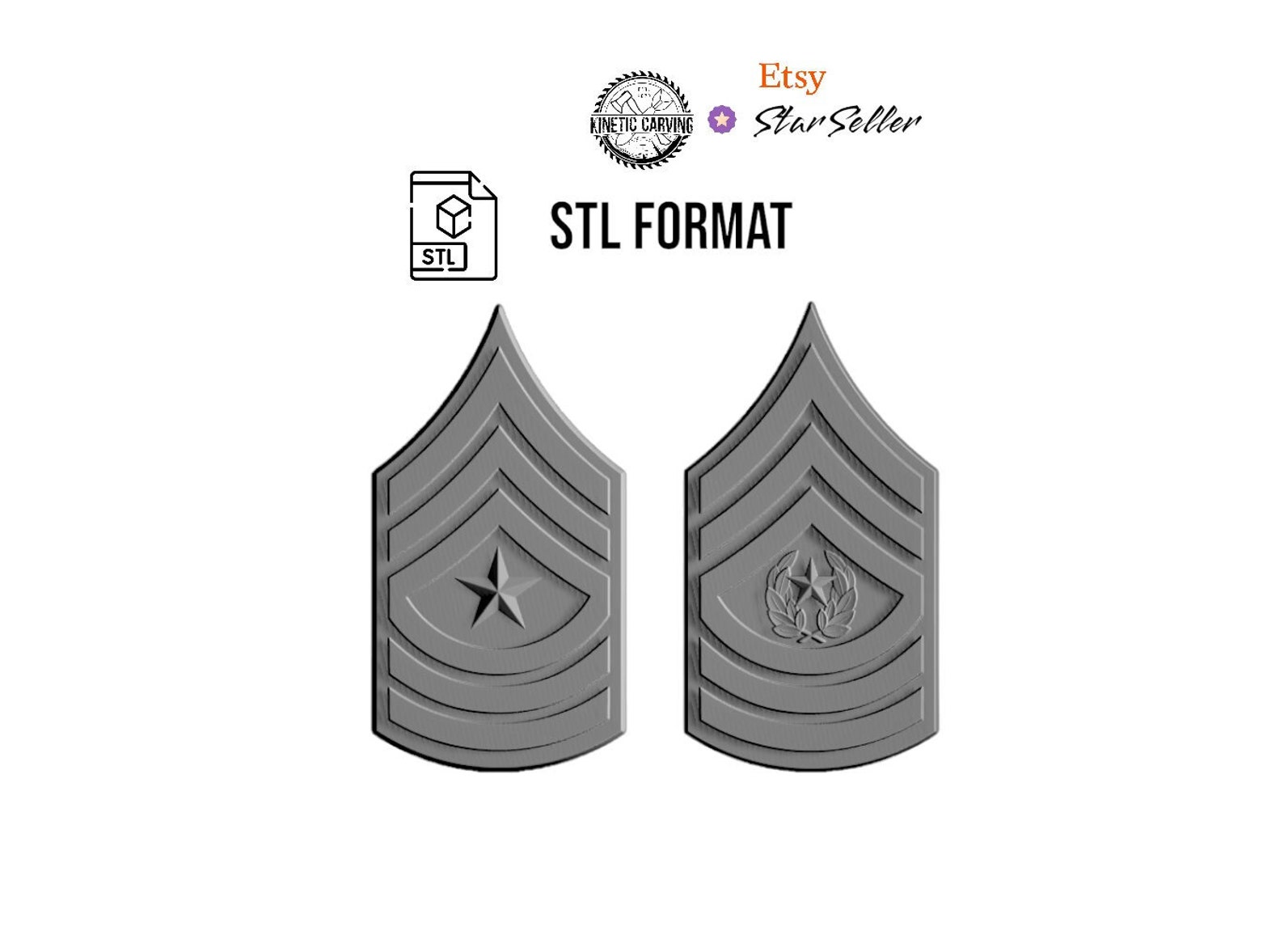 Command Sergeant Major E-9 Rank STL | 3D CNC Carving File, Wood Relief ...