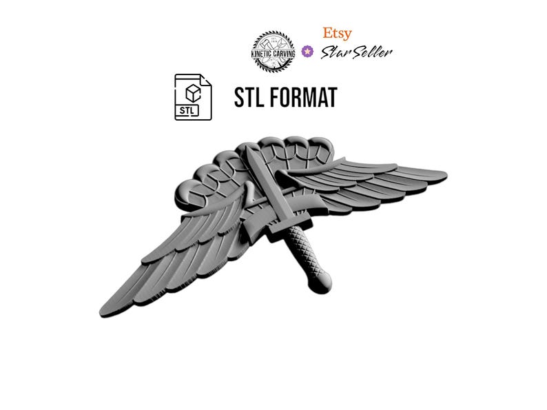 Military Free Fall Wings 3D STL Model: CNC Woodworking, 3D Printing ...
