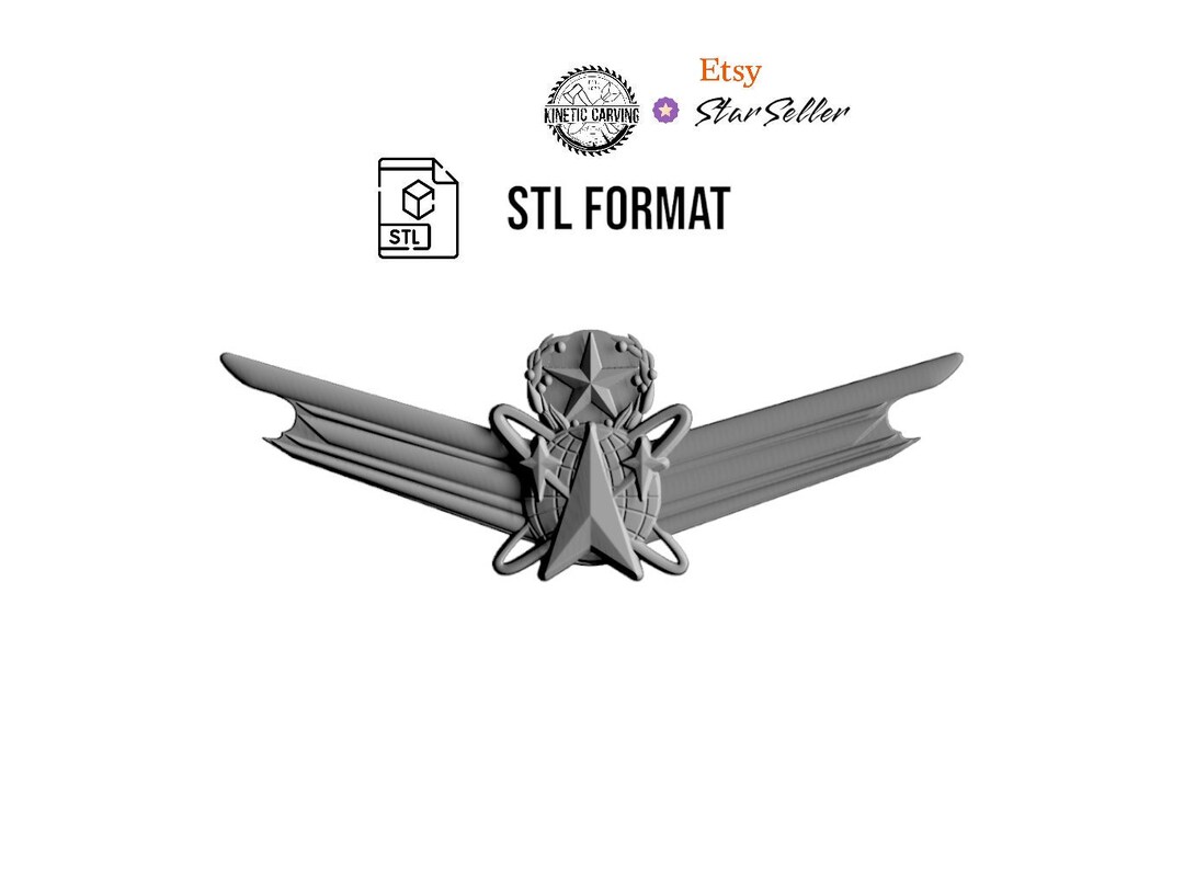 U.S. Military Space Operations Badge (master) STL for 3D Printing, CNC ...