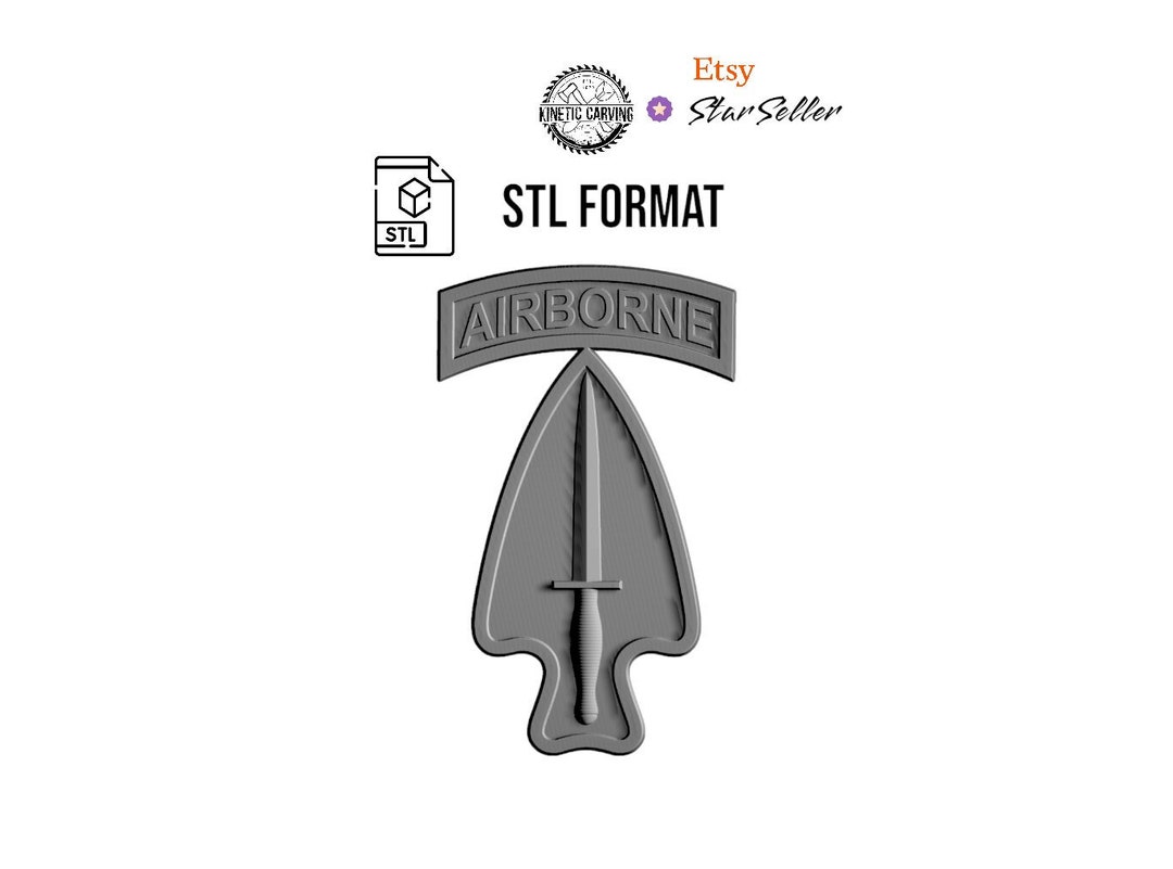 USASOC Patch Military STL File for Woodworking, CNC, Printing and ...