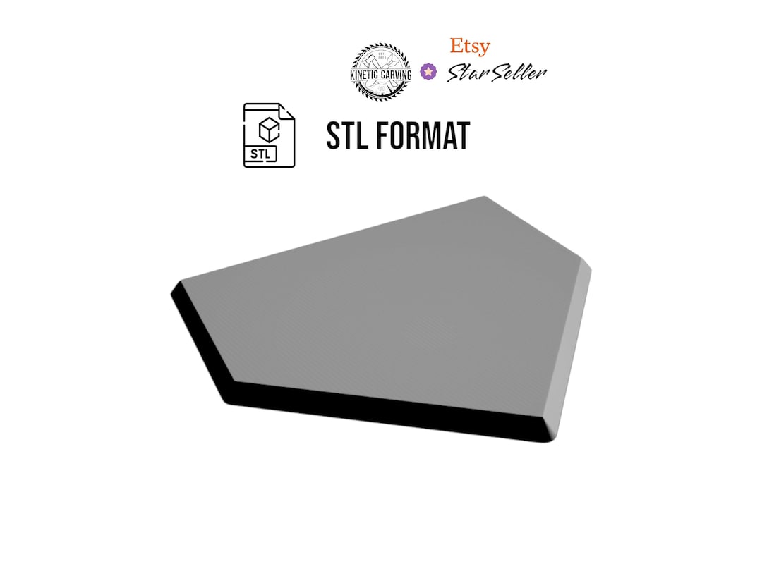 Baseball Home Plate 3D STL | 3D CNC Carving File, Wood Relief Art, 3D ...