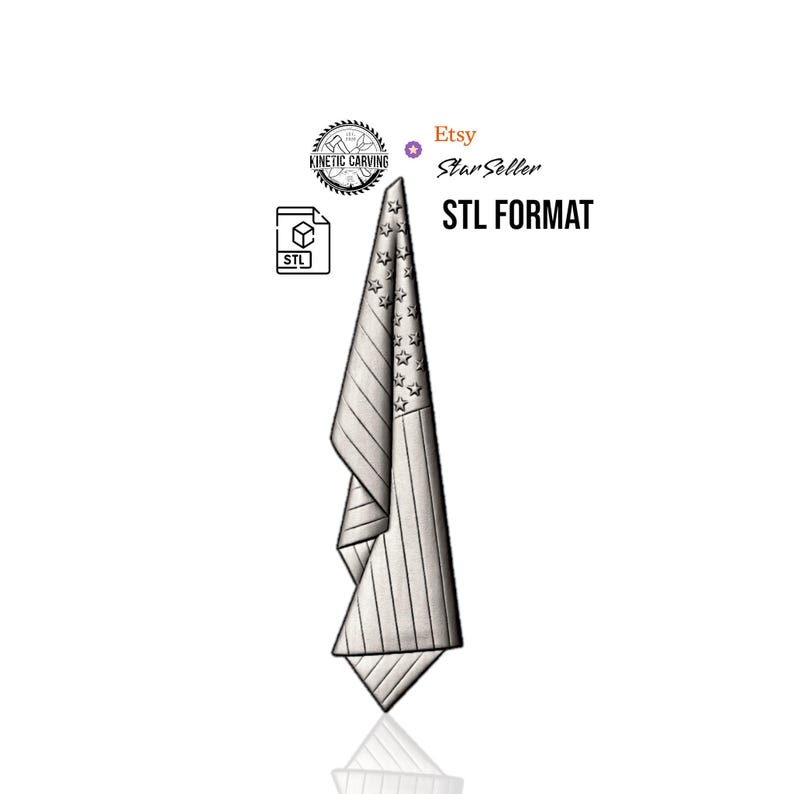 Draped American Flag STL | Patriotic 3D CNC Relief File, Woodworking ...