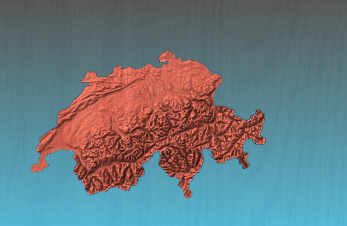 3D STL Model of Switzerland for 3D Printing, CNC Woodworking - Etsy