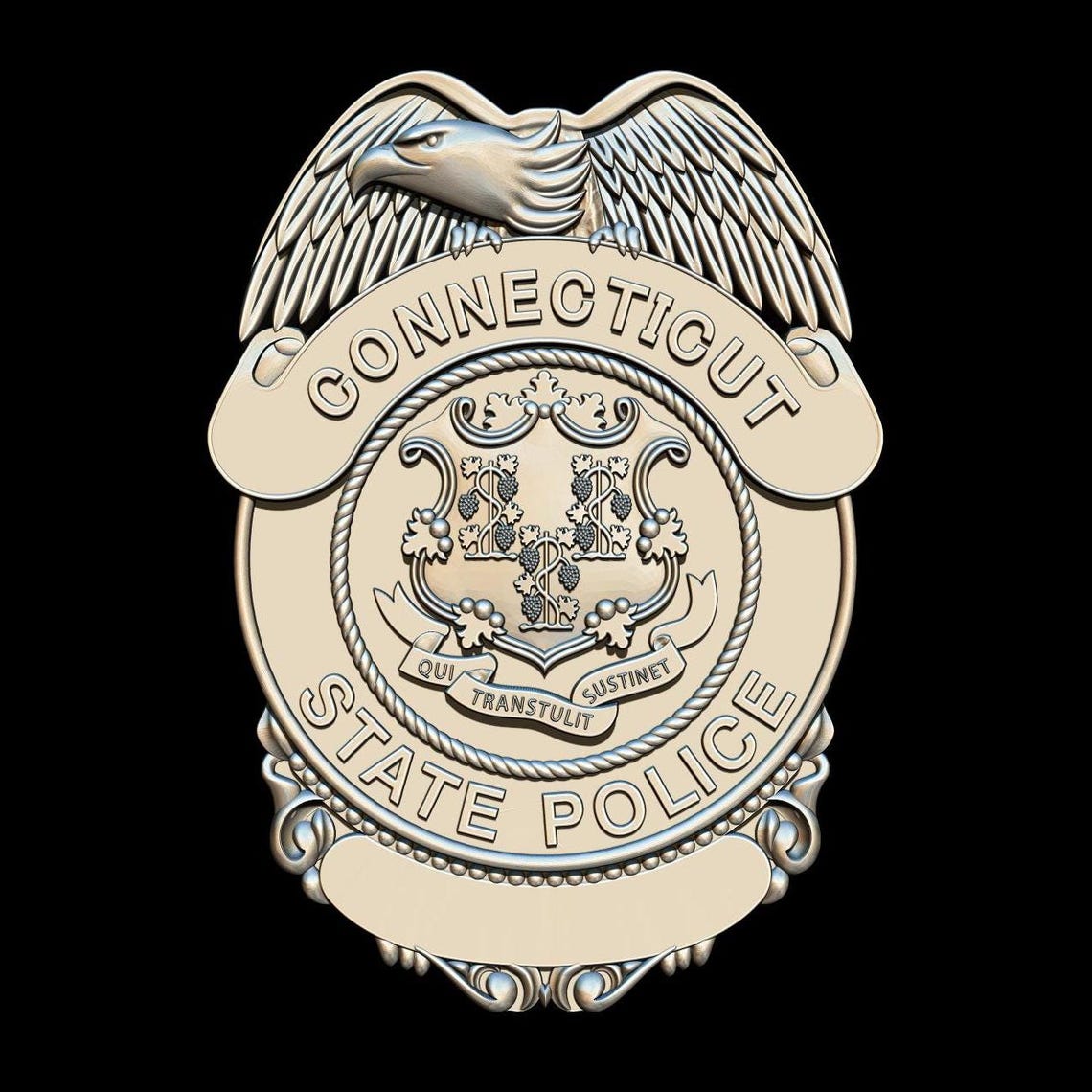 Connecticut State Police Badge STL File – 3D Model for CNC & Printing ...