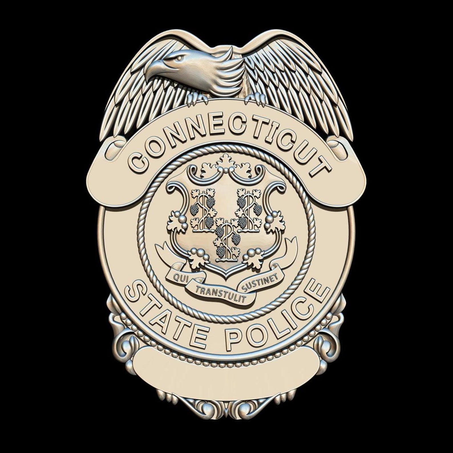 Connecticut State Police Badge STL File – 3D Model for CNC & Printing ...