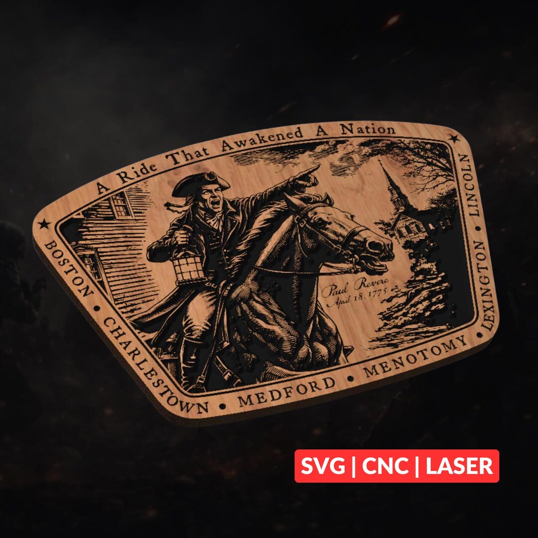 Paul Revere Patriot Design SVG | CNC Laser Cut File, Wood Wall Art ...