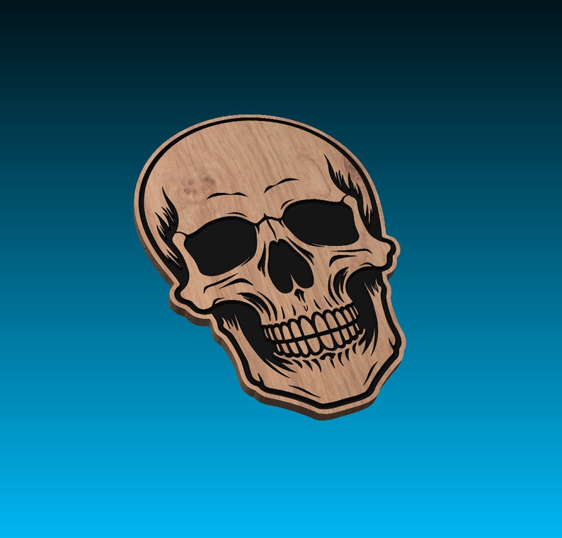 Front Facing Skull SVG File for Woodworking CNC Printing and - Etsy