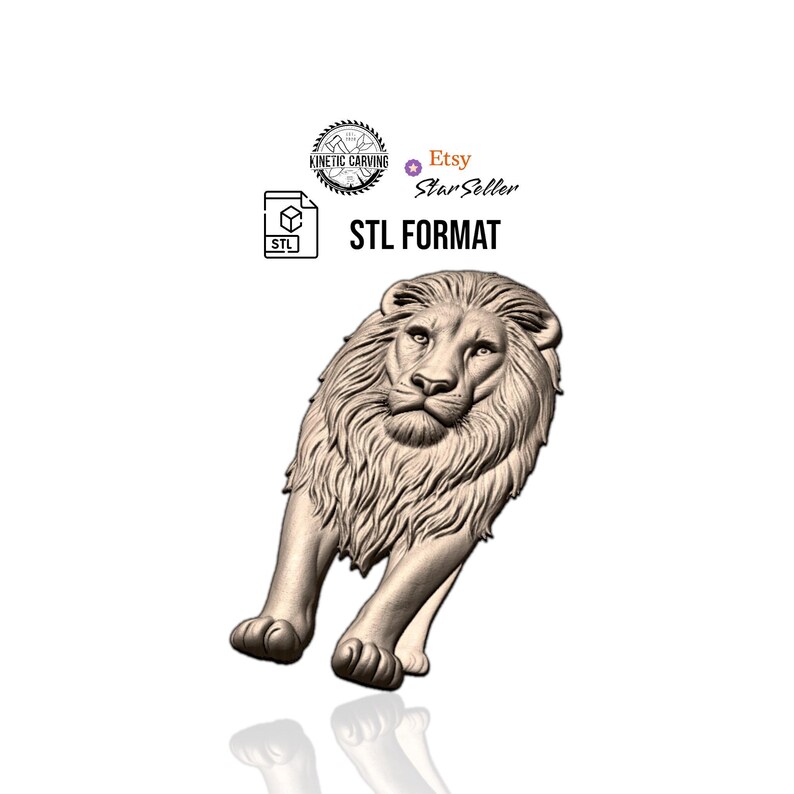 Lion File STL | 3D CNC Carving File, Wood Relief Art, 3D Printing Ready ...