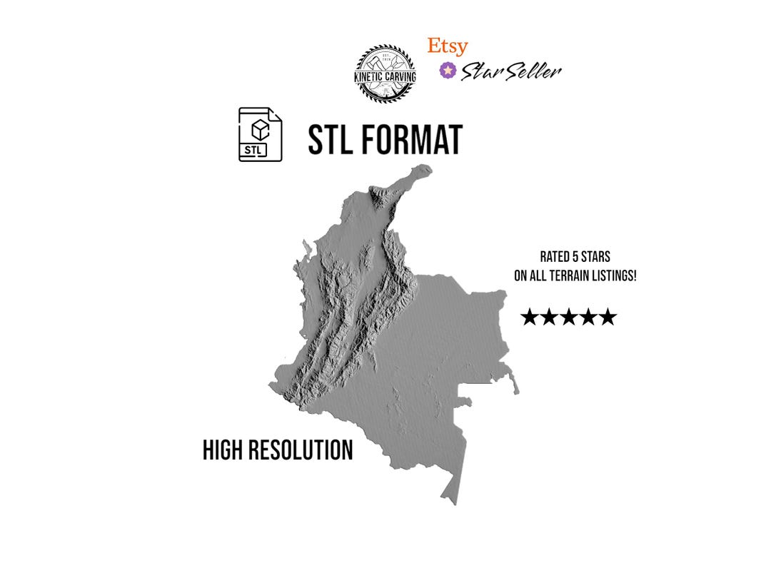 Colombia 3D STL | 3D CNC Carving File, Wood Relief Art, 3D Printing ...