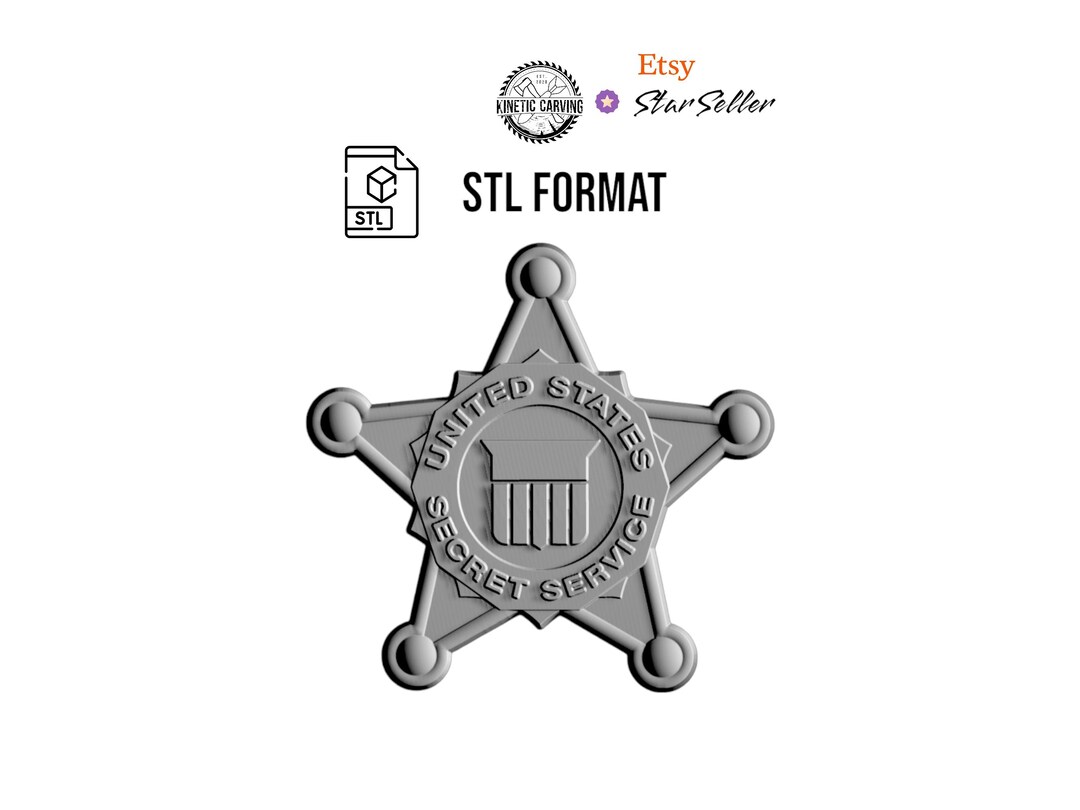 U.S. Secret Service Patch Logo STL File for Woodworking, CNC, Printing ...