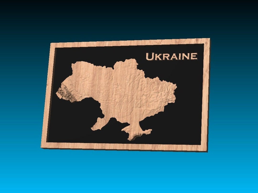 3D STL Model of Ukraine for 3D Printing CNC Woodworking - Etsy