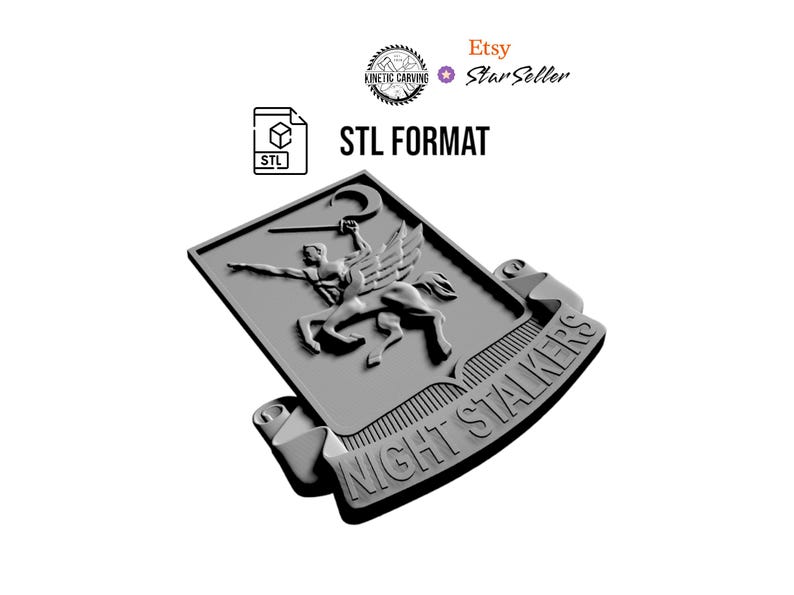 160th SOAR Night Stalkers Emblem STL | 3D CNC Carving File, Wood Relief ...