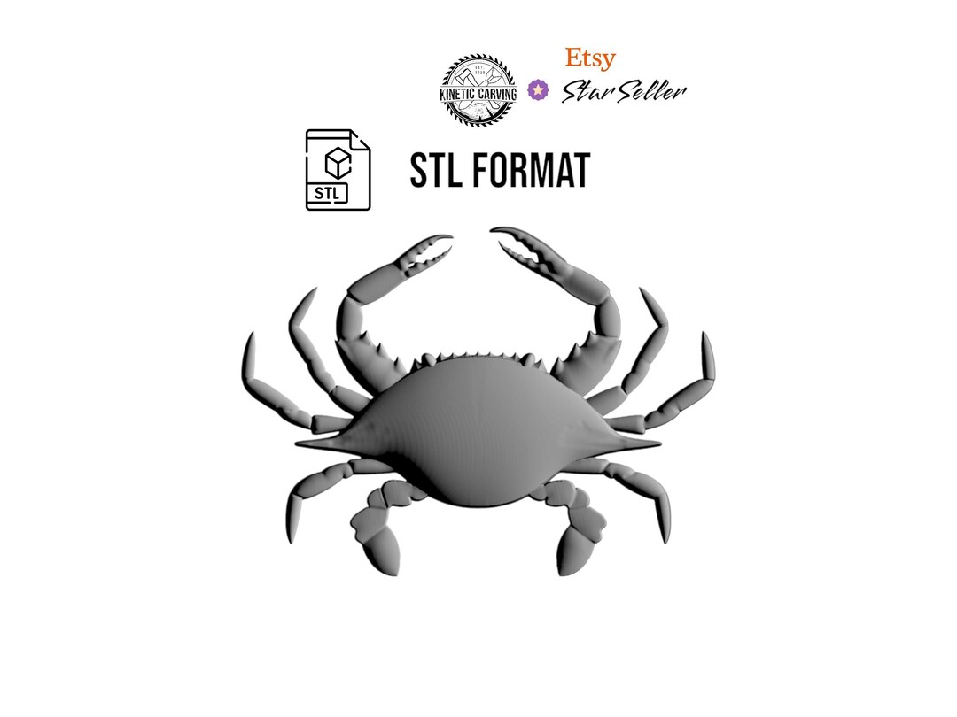 Maryland Blue Crab STL | 3D CNC Carving File, Wood Relief Art, 3D ...