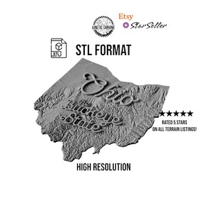 3D STL Model of Ohio (the Buckeye State), USA for 3D Printing, CNC ...