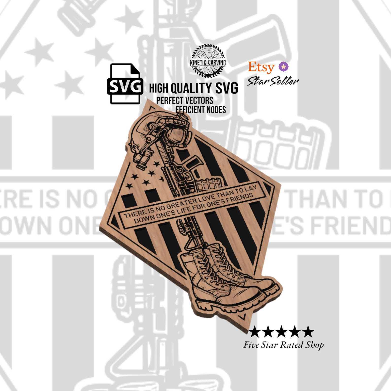 Fallen Soldier Memorial SVG | CNC Laser Cut File, Wood Wall Art ...