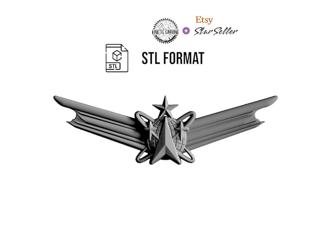U.S. Military Space Operations Badge (senior) STL for 3D Printing, CNC ...