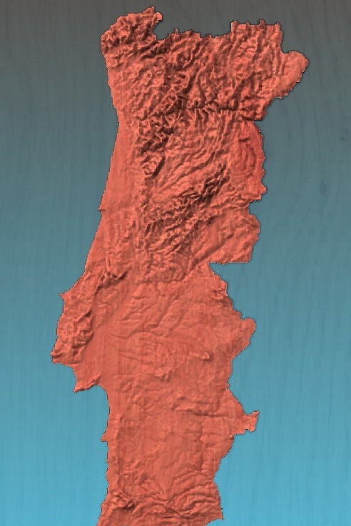 3D STL Model of Portugal for 3D Printing, CNC Woodworking - Etsy