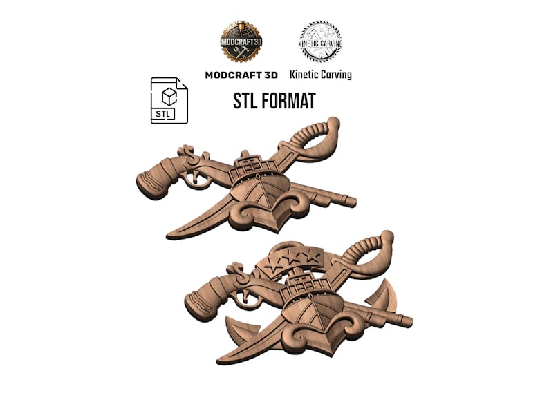 Navy SWCC Badge STL | Maritime Combat Insignia for CNC Carving & 3D ...