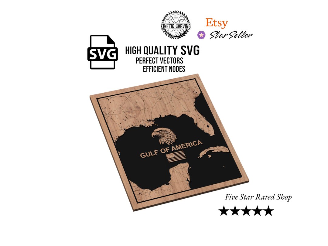 Gulf of America Map SVG File for Woodworking, CNC, Printing and ...