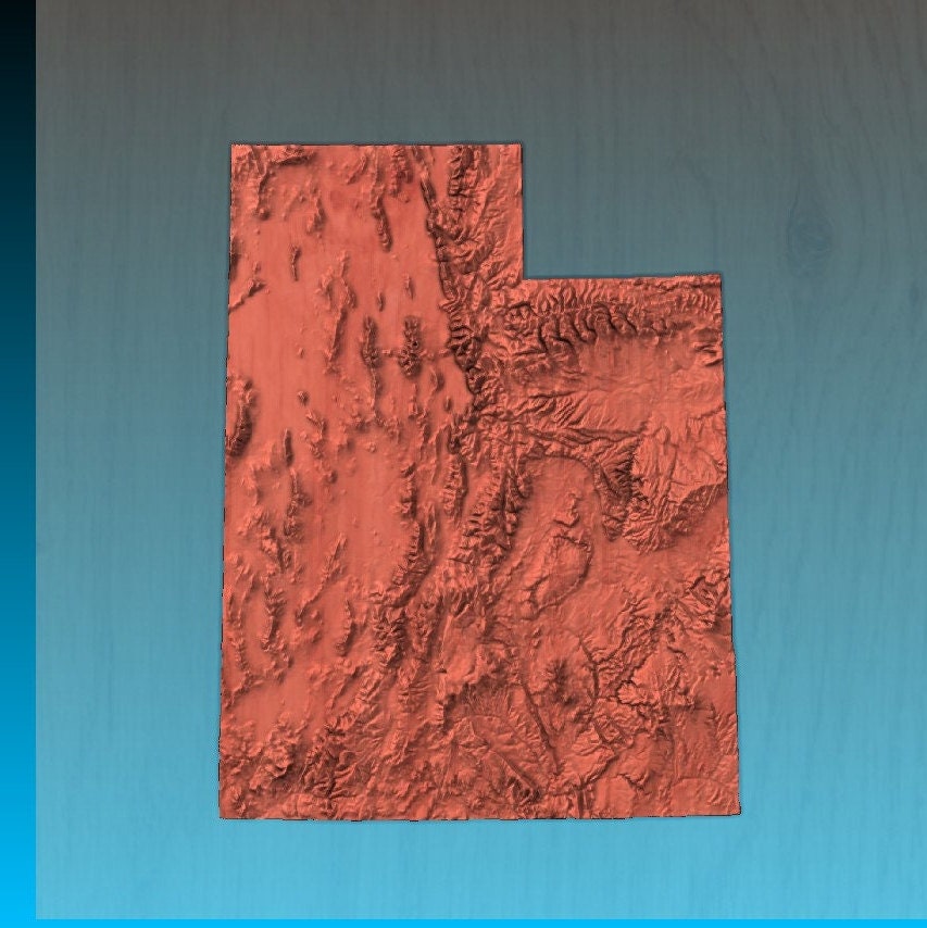 3D STL Model of Utah, USA for 3D Printing, CNC Woodworking - Etsy
