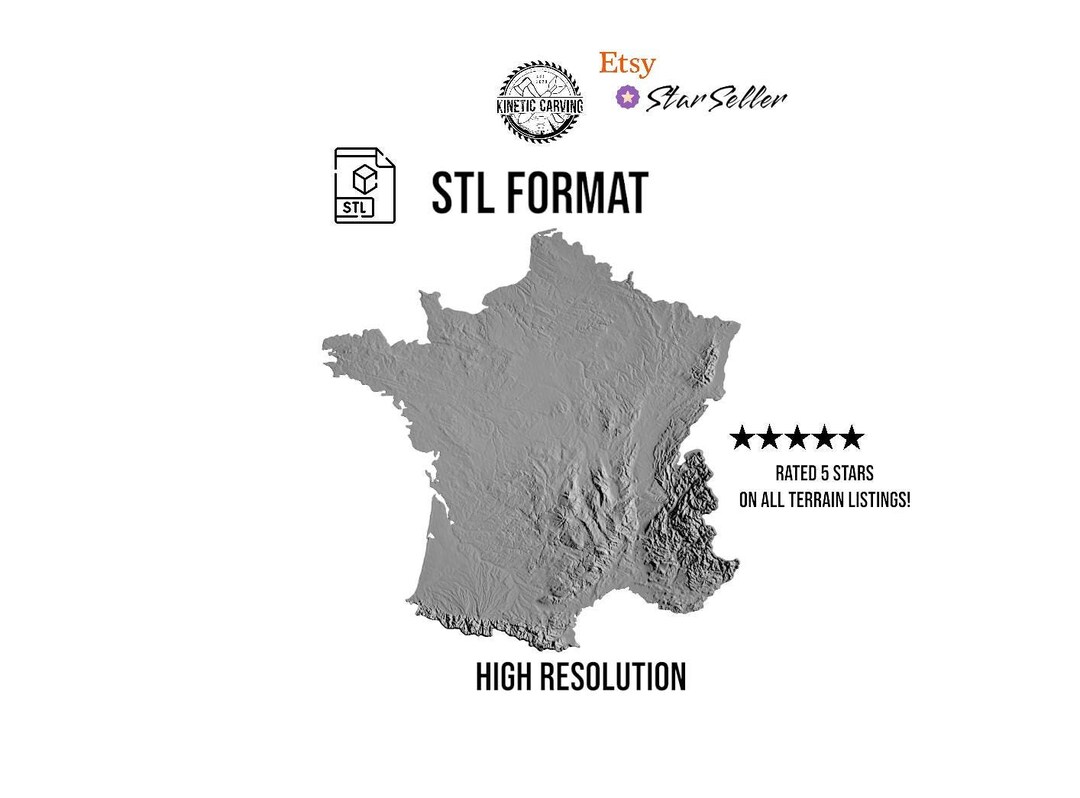 France 3D STL | 3D CNC Carving File, Wood Relief Art, 3D Printing Ready ...