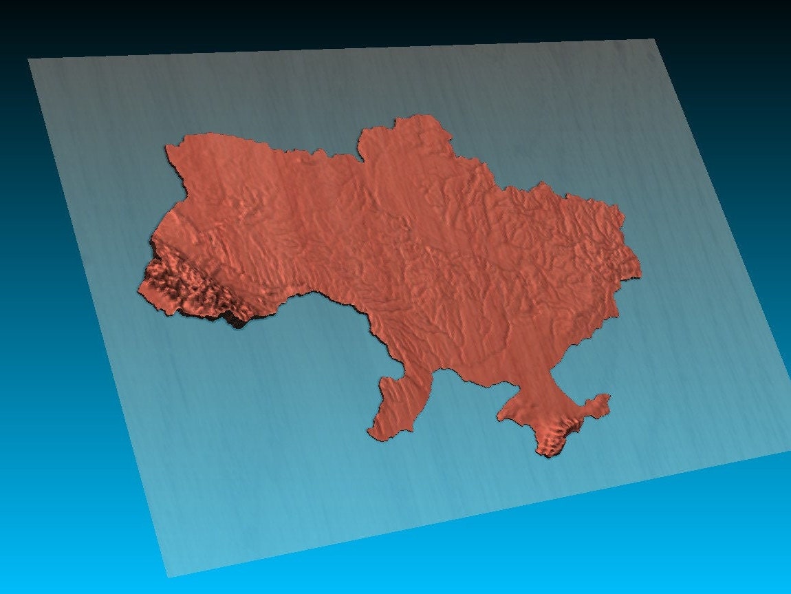3D STL Model of Ukraine for 3D Printing CNC Woodworking - Etsy