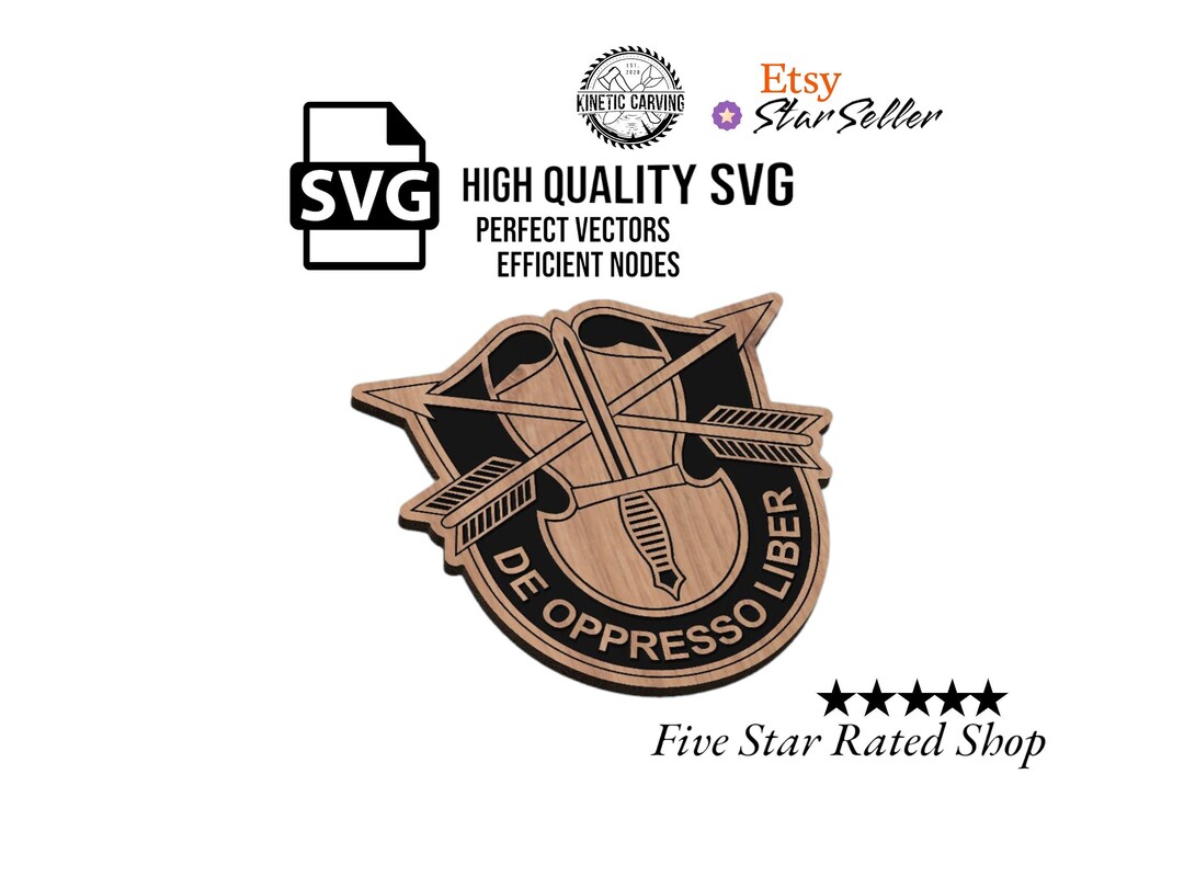 De Oppresso Liber Patch SVG File for Woodworking, CNC, Printing and ...