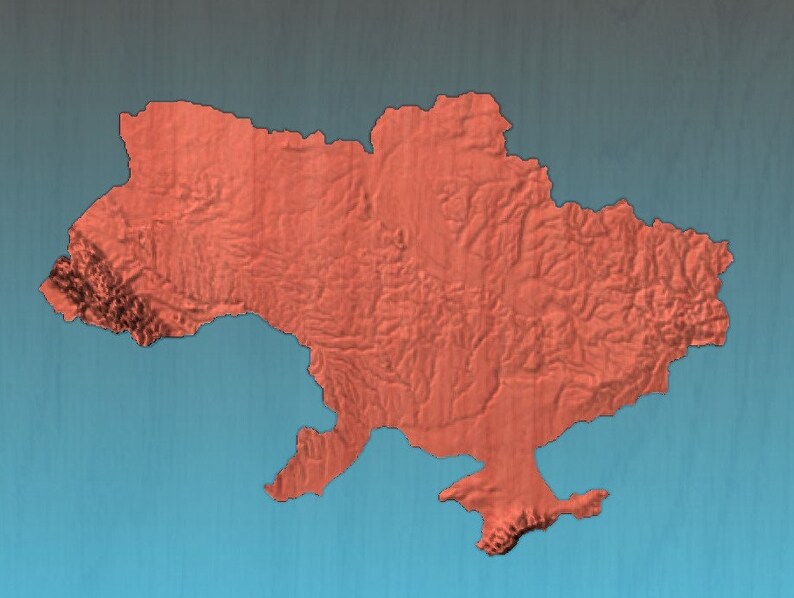 3D STL Model of Ukraine for 3D Printing CNC Woodworking - Etsy