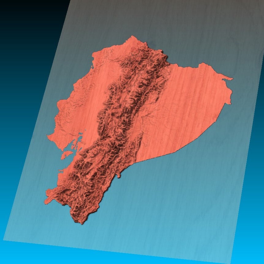 Modelo 3D STL de Ecuador para impresión 3D, carpintería CNC - Etsy España