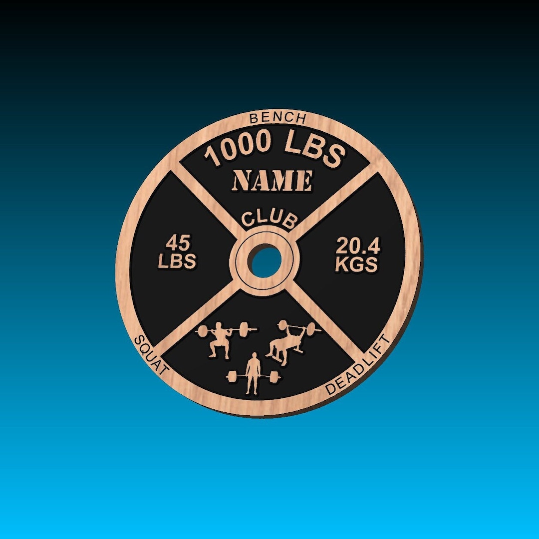 1000 Pound Club Weight Plate, Gym, Exercise SVG File for Woodworking ...