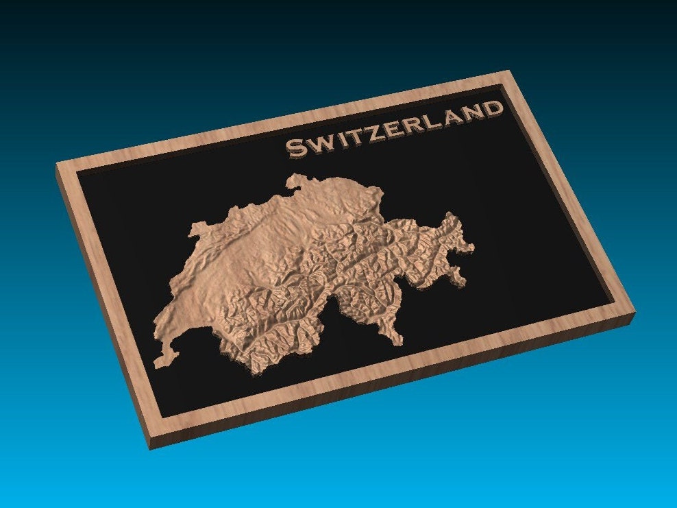 3D STL Model of Switzerland for 3D Printing, CNC Woodworking - Etsy