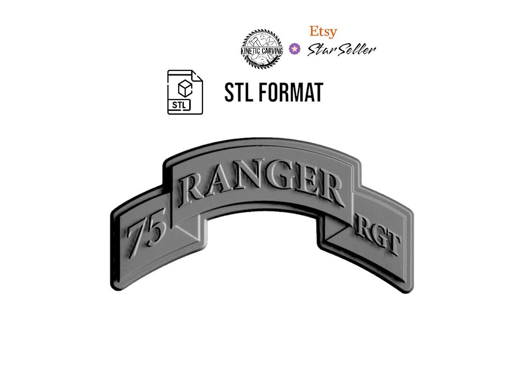 Ranger Regiment Scroll STL Patch for CNC, 3D Printing, or 3D Lasering ...