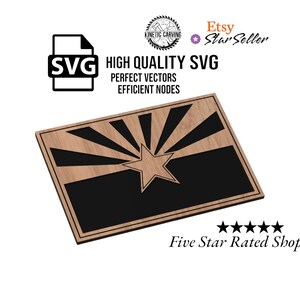 Arizona State Flag SVG File for Woodworking, CNC, Printing and Lasering ...