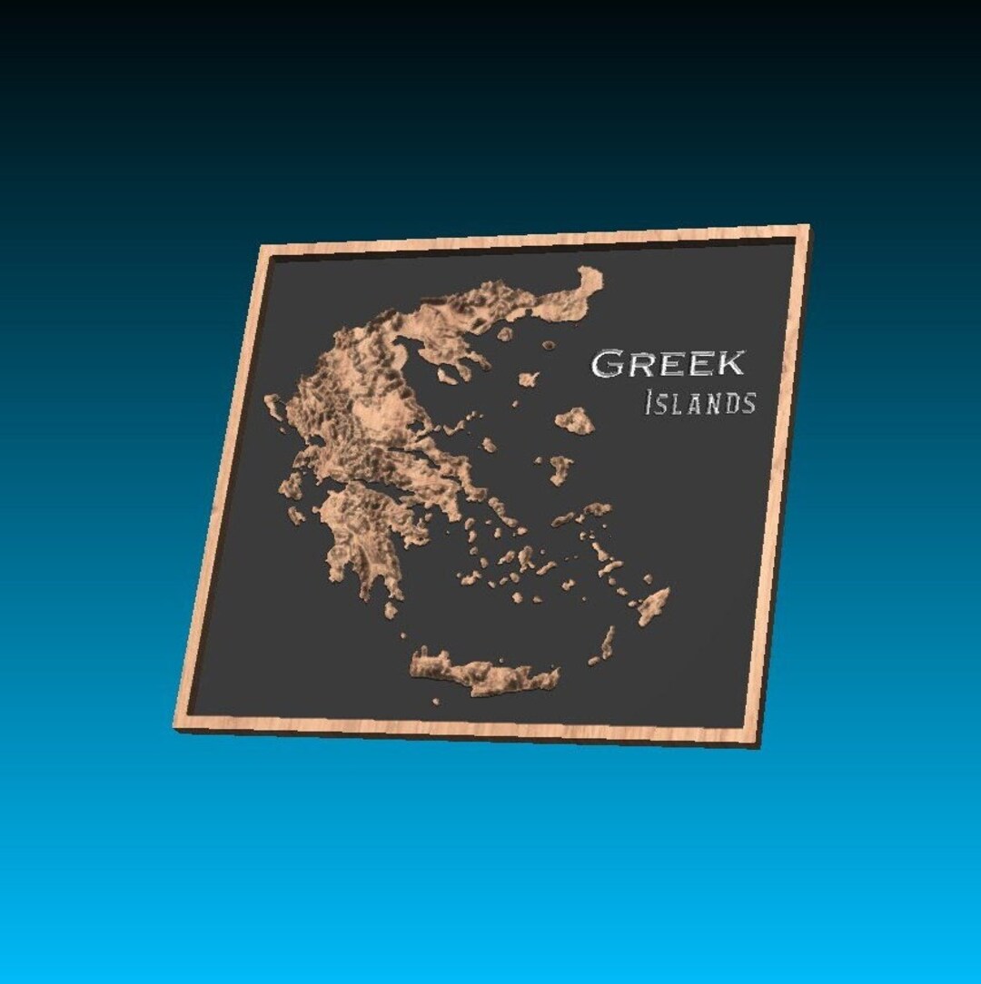 3D STL Model of Greece for 3D Printing, CNC Woodworking - Etsy