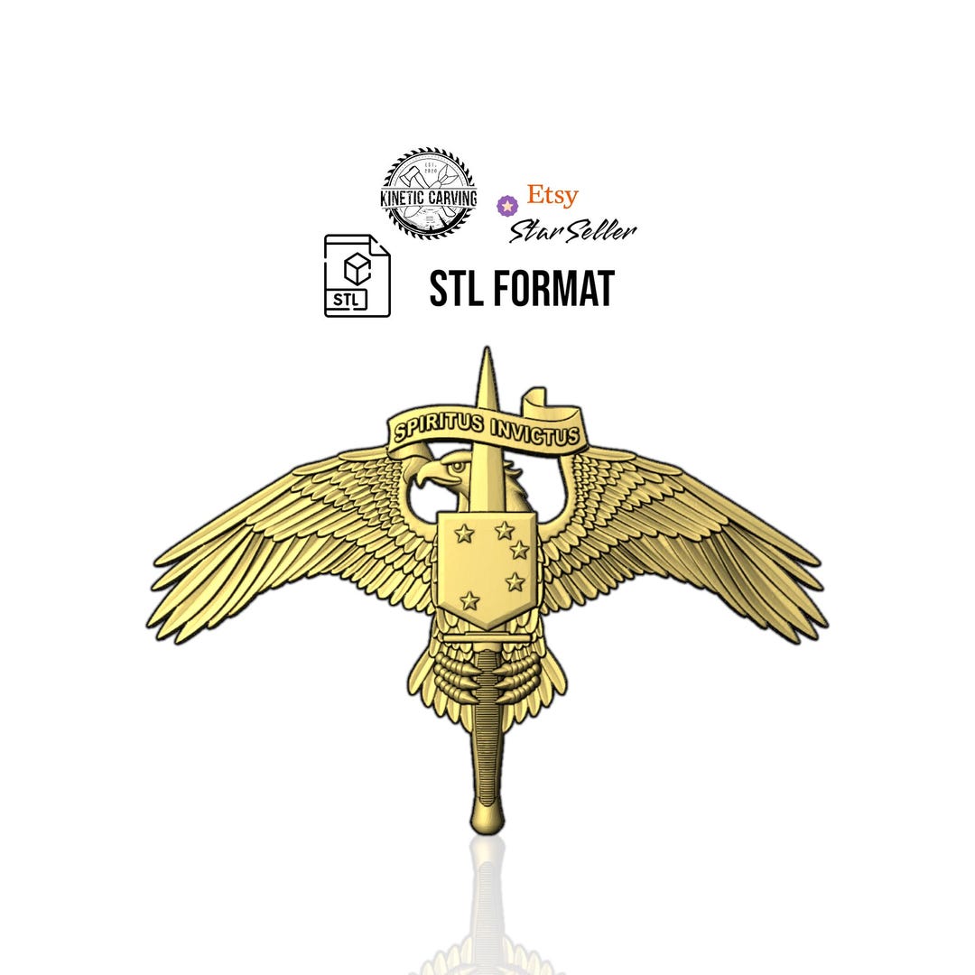 Marine Special Operator Badge STL | 3D CNC Carving File, Wood Relief ...