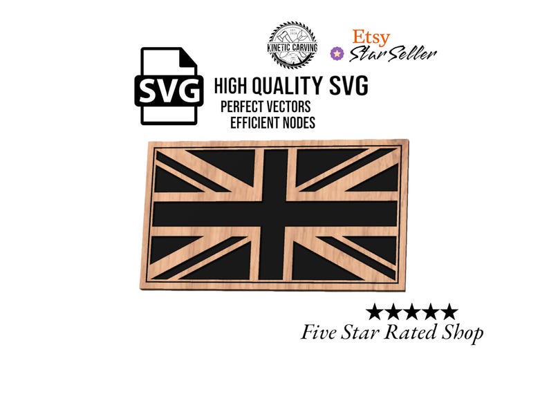United Kingdom Flag SVG | CNC Laser Cut File, Wood Wall Art, Glowforge ...