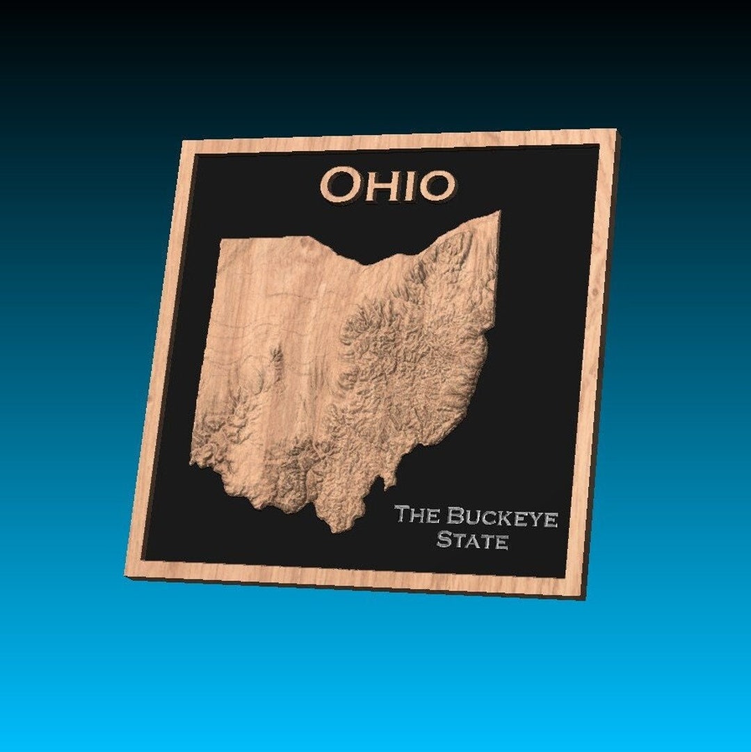3D STL Model of Ohio, USA for 3D Printing, CNC Woodworking - Etsy