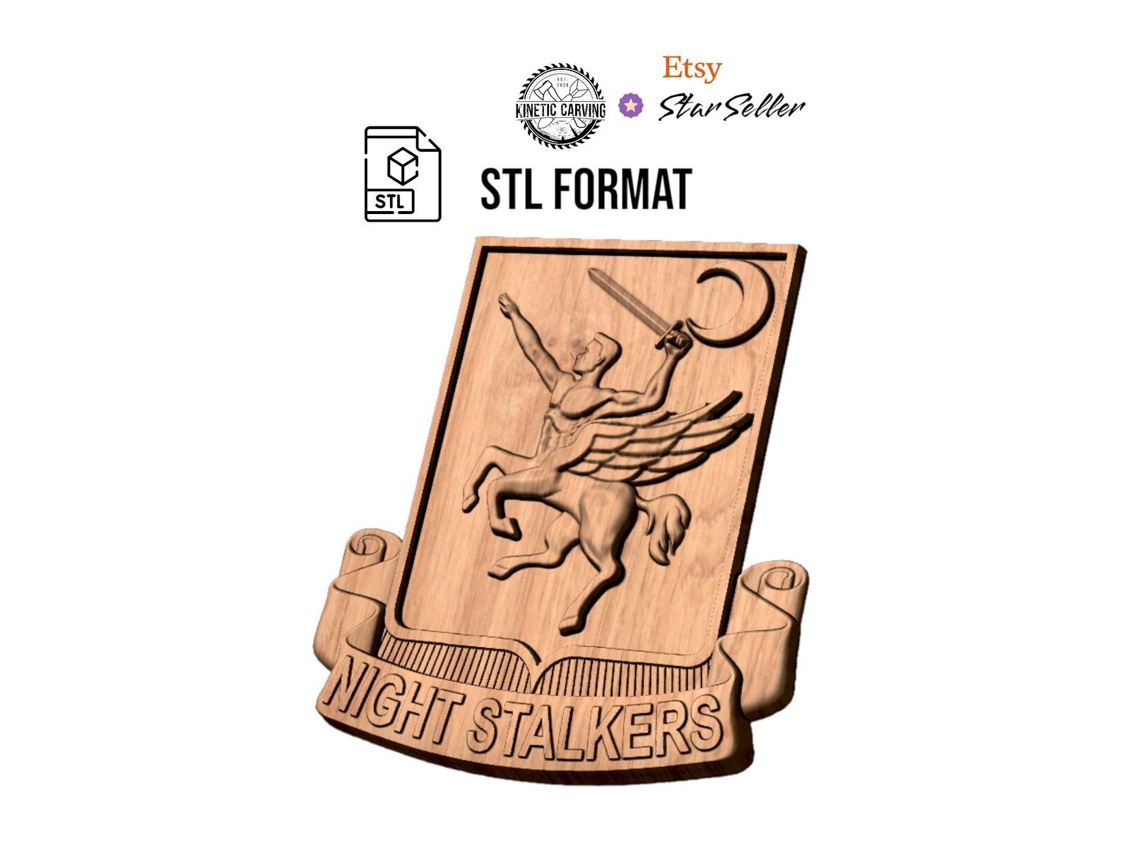160th SOAR Night Stalkers Emblem STL File: Military 3D Model (digital ...