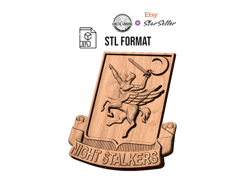 160th SOAR Night Stalkers Emblem STL | 3D CNC Carving File, Wood Relief ...