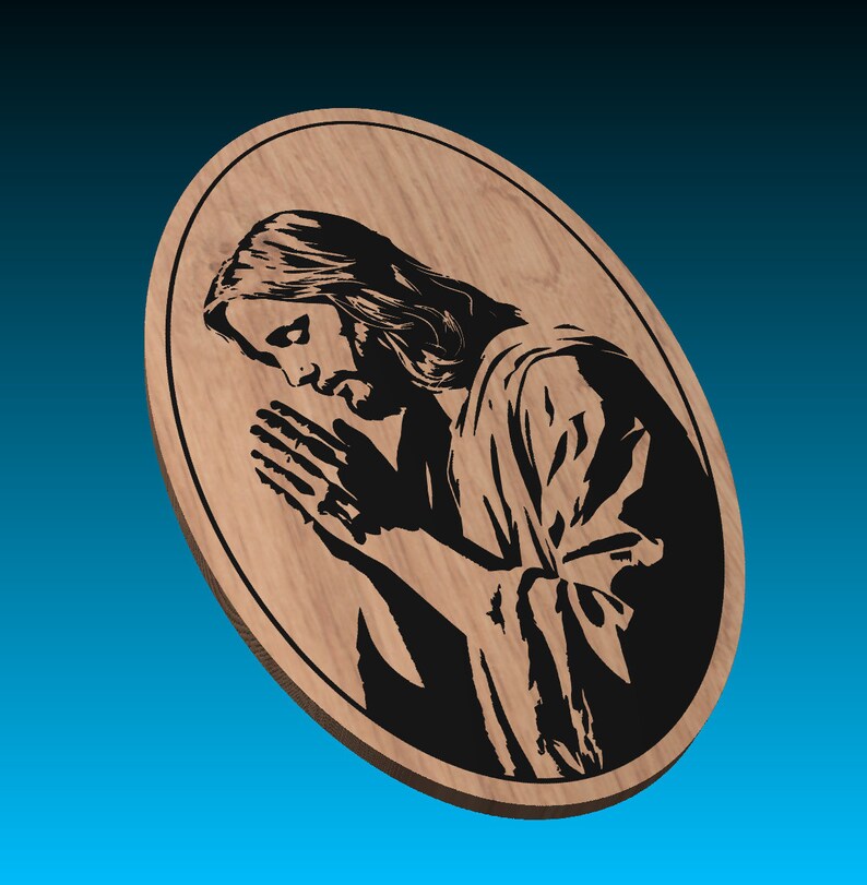 Jesus Praying Design SVG File for Woodworking CNC Printing - Etsy