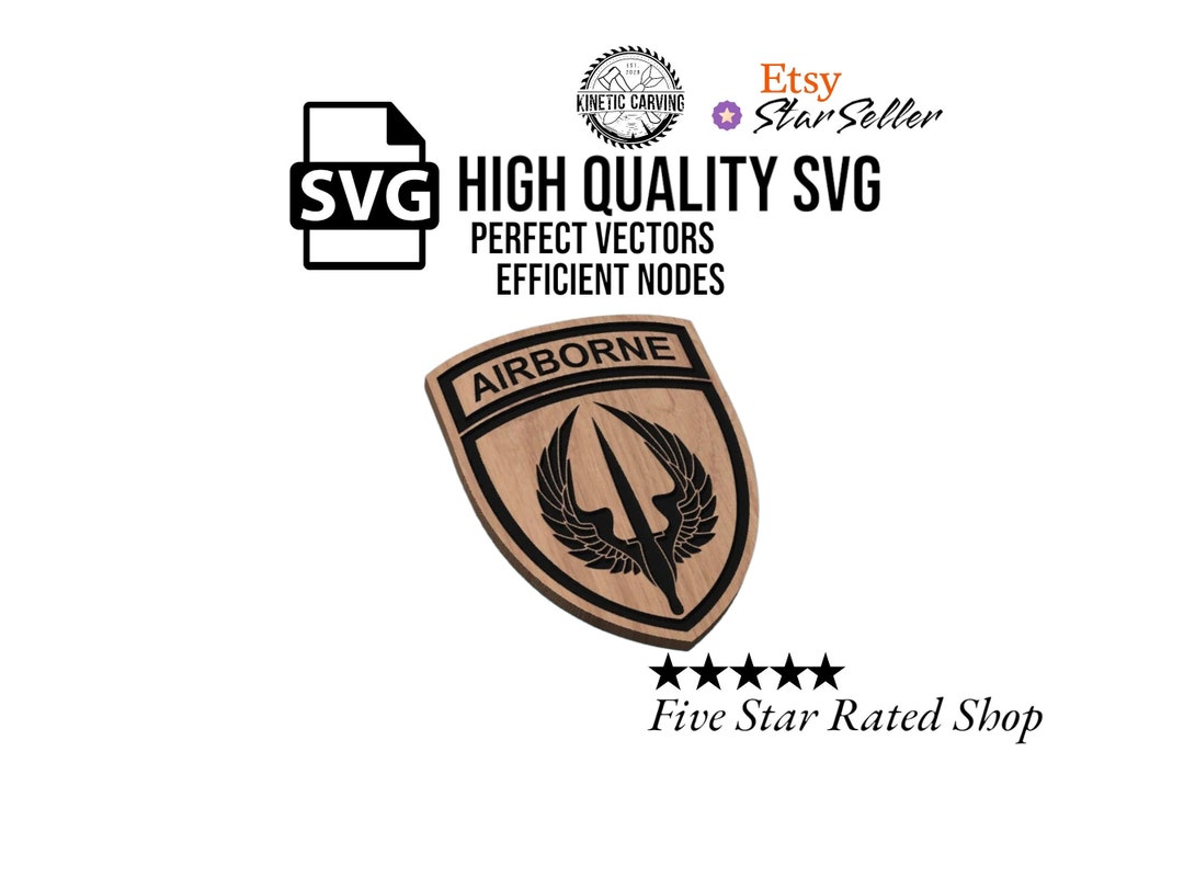 USASOAC Airborne Patch SVG File: Military CNC Laser Cut (digital ...