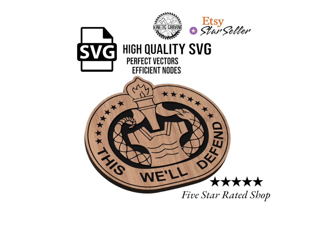 Drill Sergeant Badge - Military SVG | CNC Laser Cut File, Wood Wall Art ...