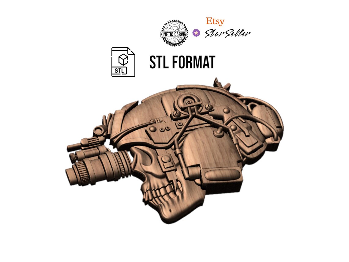 Tactical Skull STL 3D Model: Night Vision Helmet, CNC, Printing ...