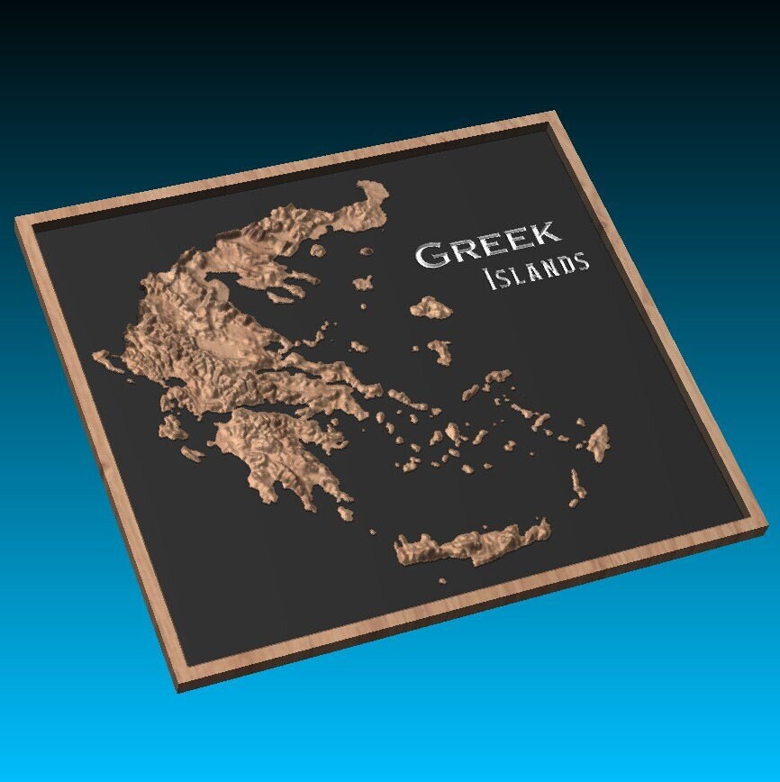 3D STL Model of Greece for 3D Printing, CNC Woodworking - Etsy