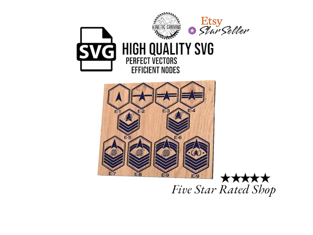 Space Force Enlisted Ranks SVG File: Laser Cut CNC Design (digital ...