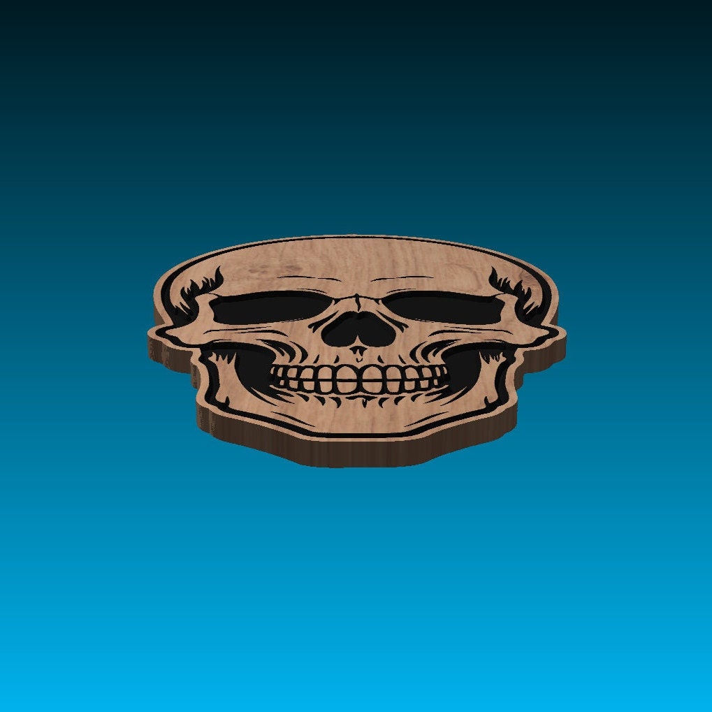 Front Facing Skull SVG File for Woodworking CNC Printing and - Etsy