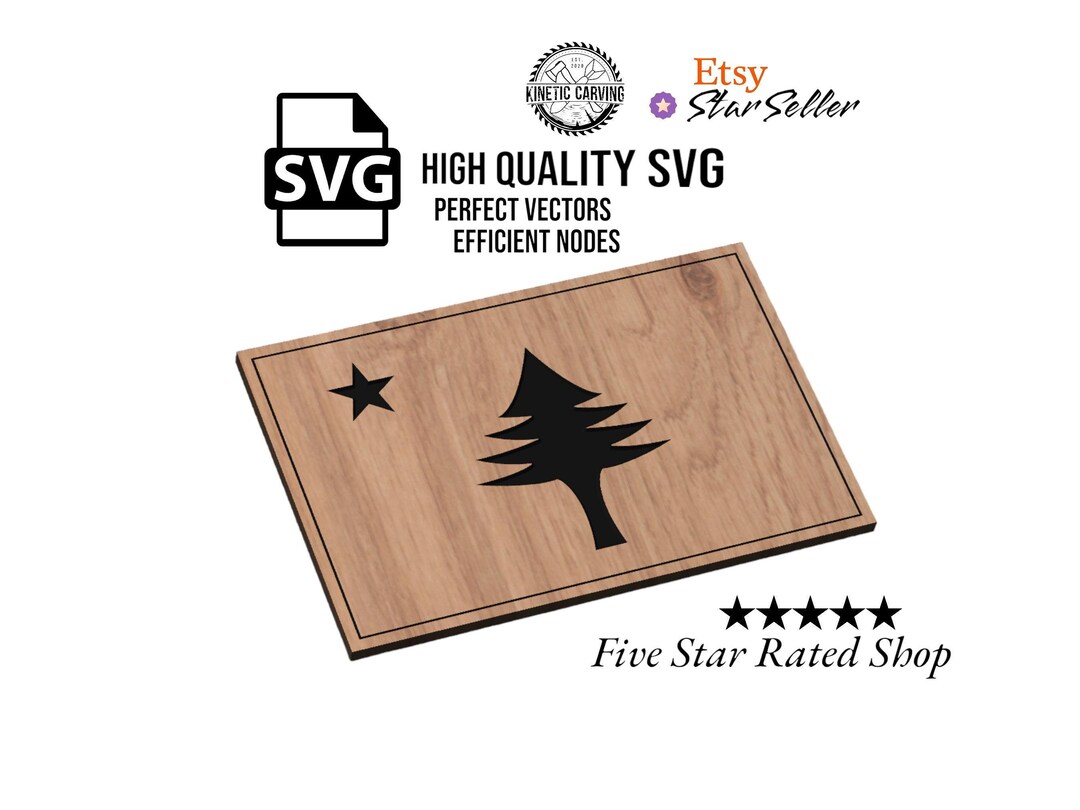Maine State Flag (vintage) SVG File for Woodworking, CNC, Printing and ...