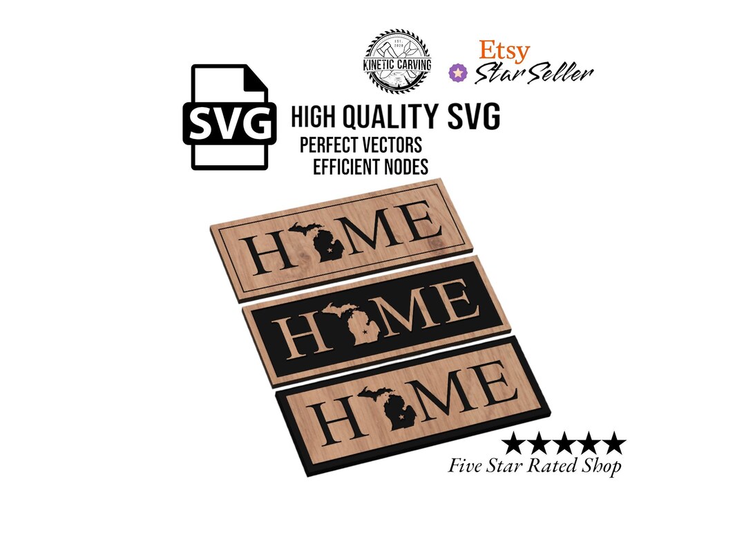 Michigan HOME Design SVG File Collection for Woodworking, CNC, Printing ...