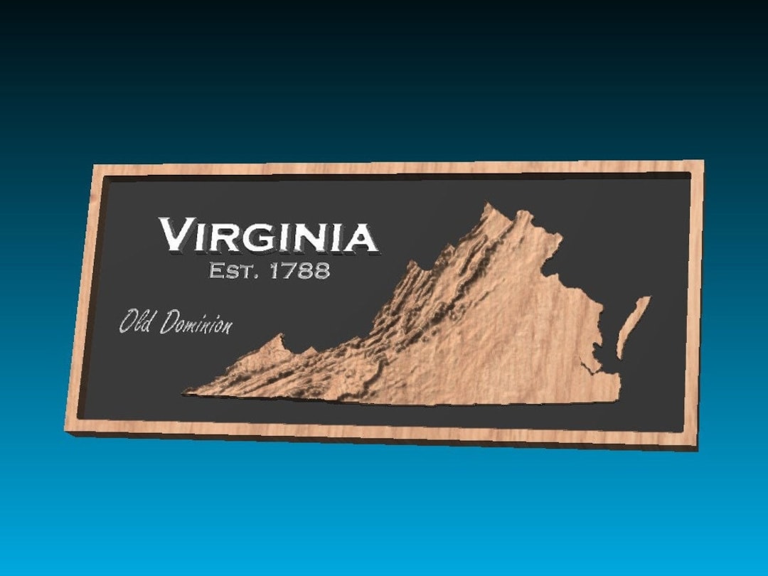 3D STL Model of Virginia USA for 3D Printing CNC Woodworking - Etsy