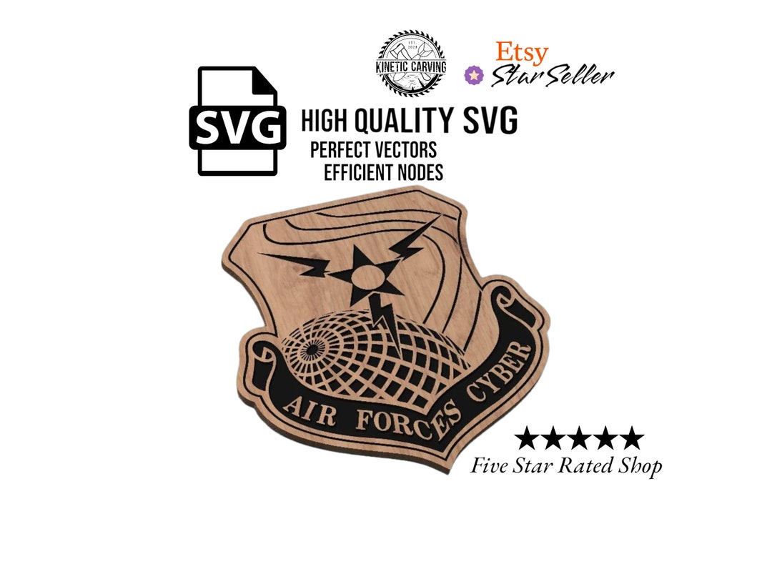 Air Forces Cyber Patch Military SVG File for Woodworking, CNC, Printing ...